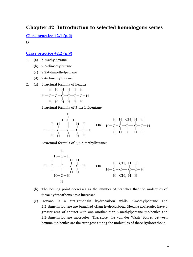 Book 4B Exercise Ans | PDF | Molecules | Intermolecular Force