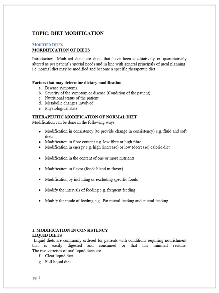 Diet Therapy Notes | Download Free PDF | Diet & Nutrition | Dietary Fiber