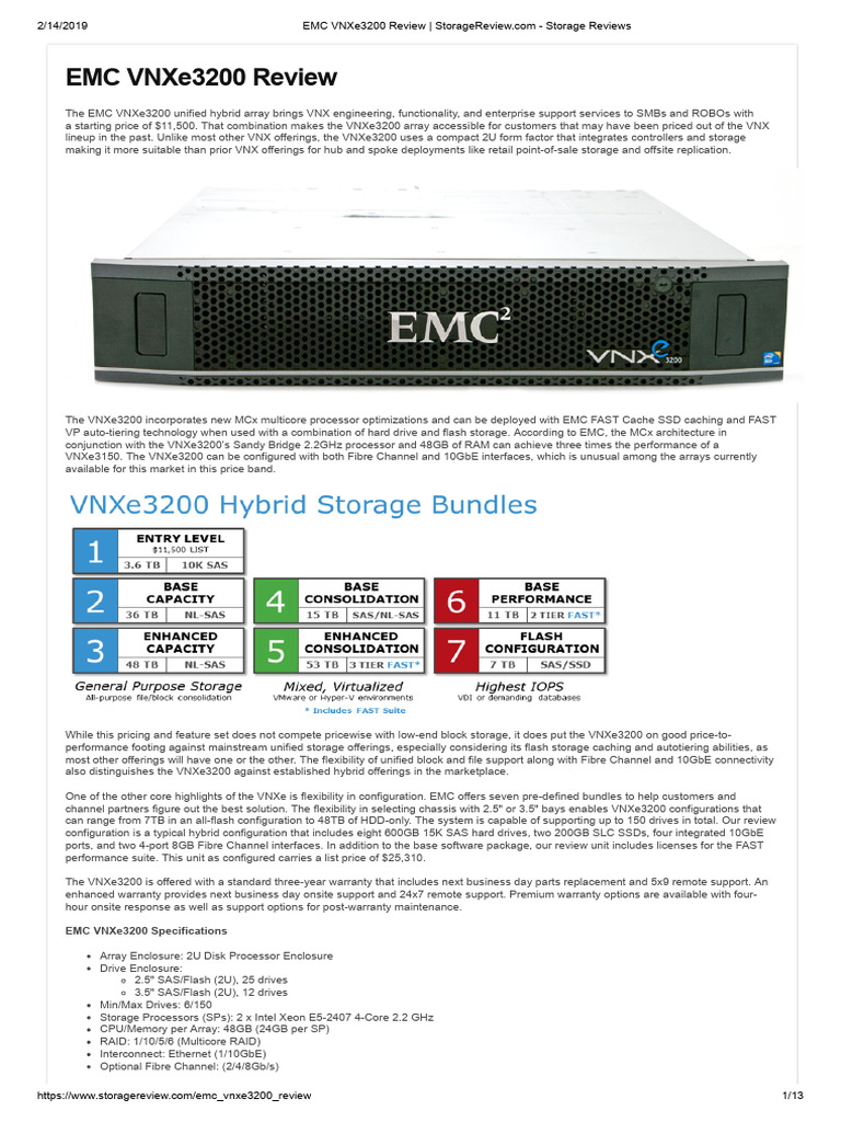 EMC VNXe3200 Review | Download Free PDF | Solid State Drive | Computer ...