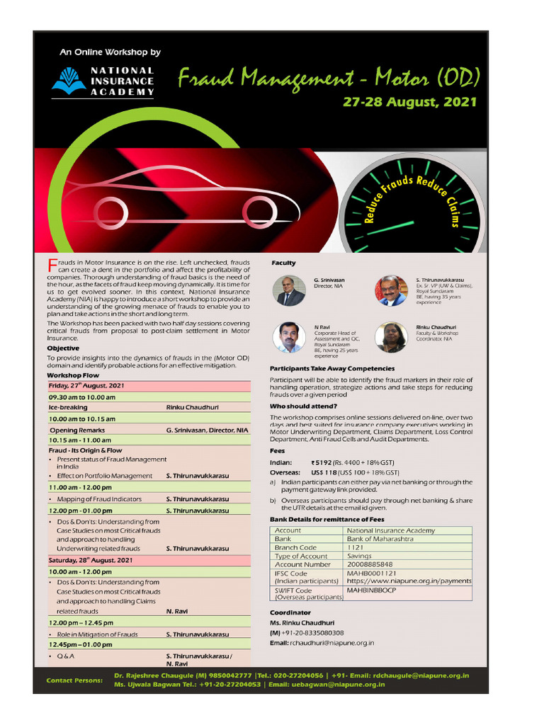 Fraud Management Motor OD Leafl | PDF
