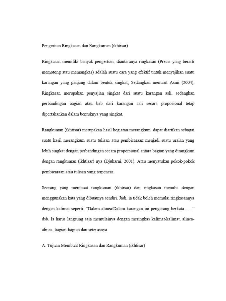 Panduan Membuat Ringkasan dan Rangkuman | PDF