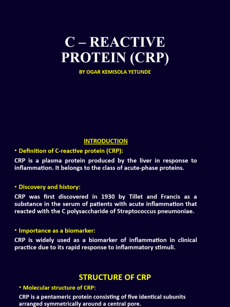 C - REACTIVE PROTEIN (CRP) - Wifey | PDF | C Reactive Protein ...