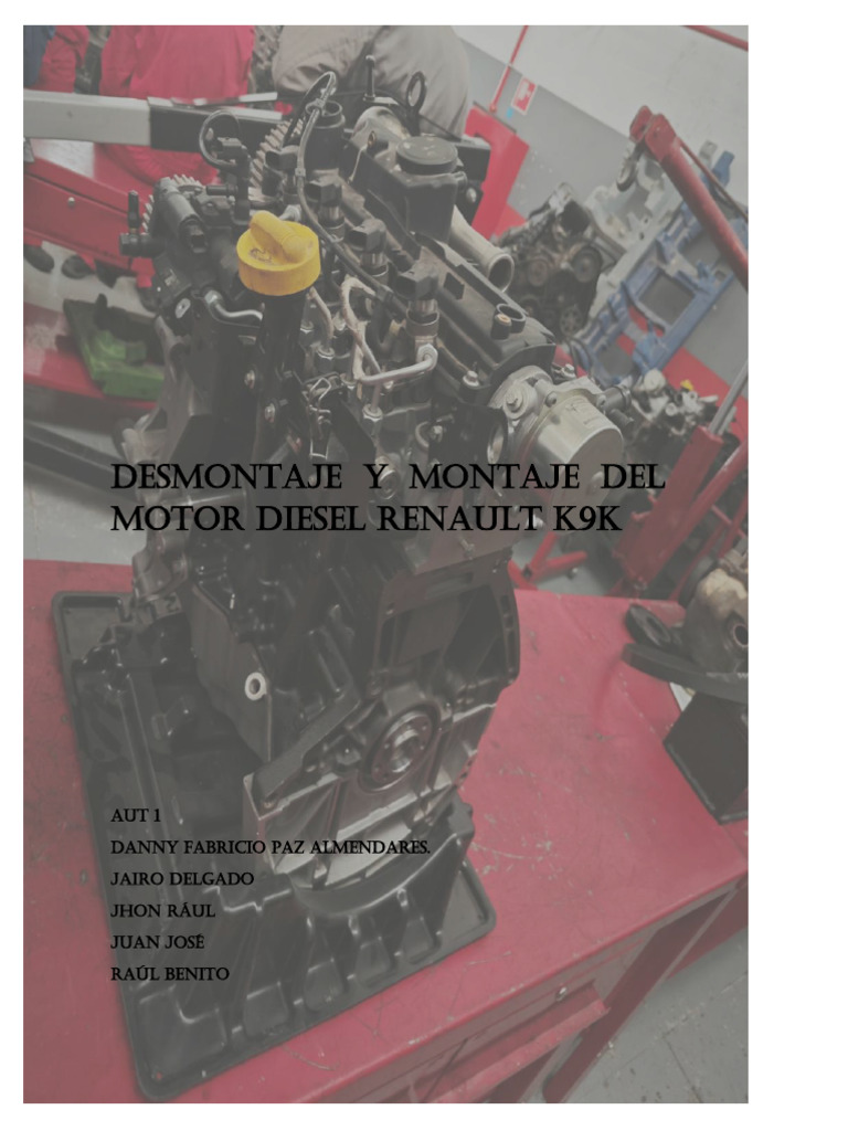 Desmontaje Motor Diesel Renault K9K | PDF | Inyección de combustible | Motor diesel