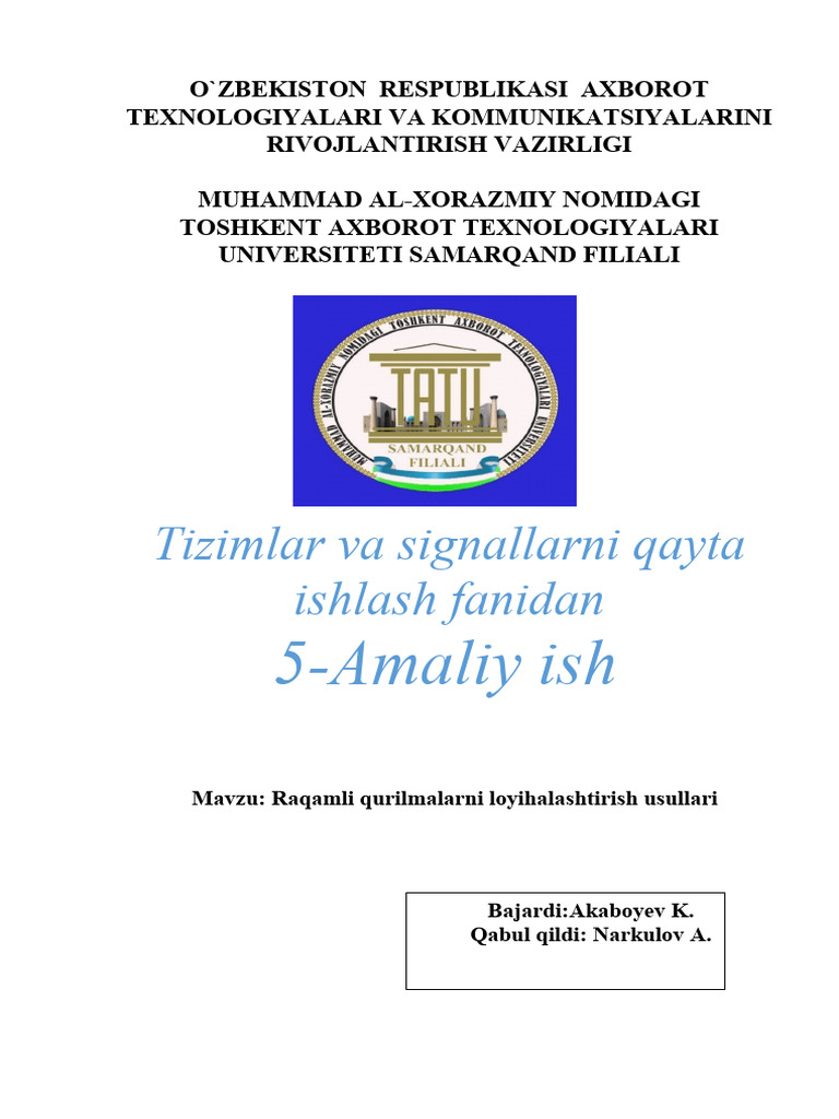 Abraqulova N 6 Amaliy Ish | PDF