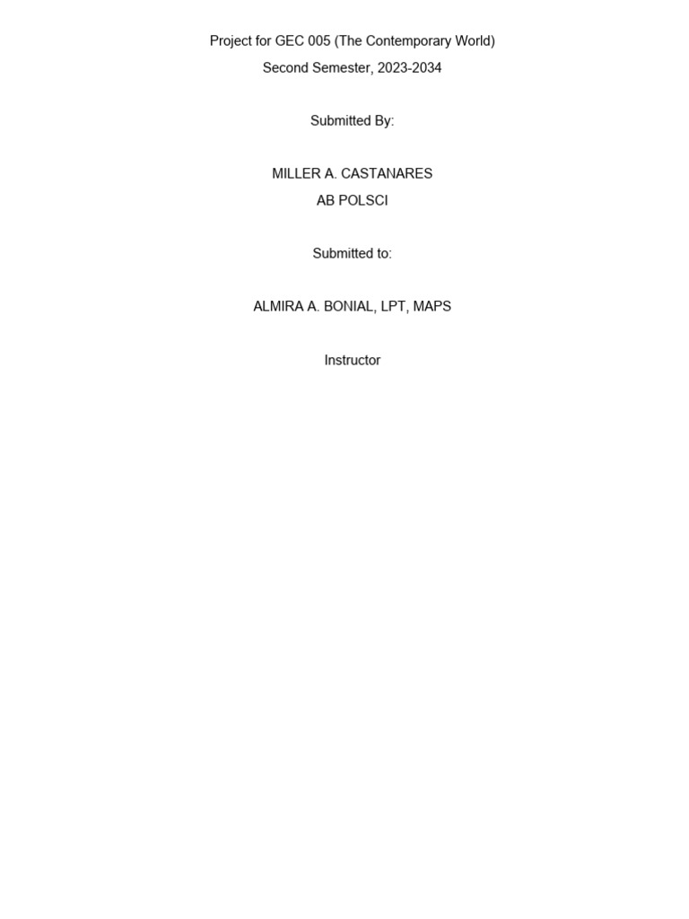 Project For GEC 005 | PDF | Holy Roman Empire | Italy