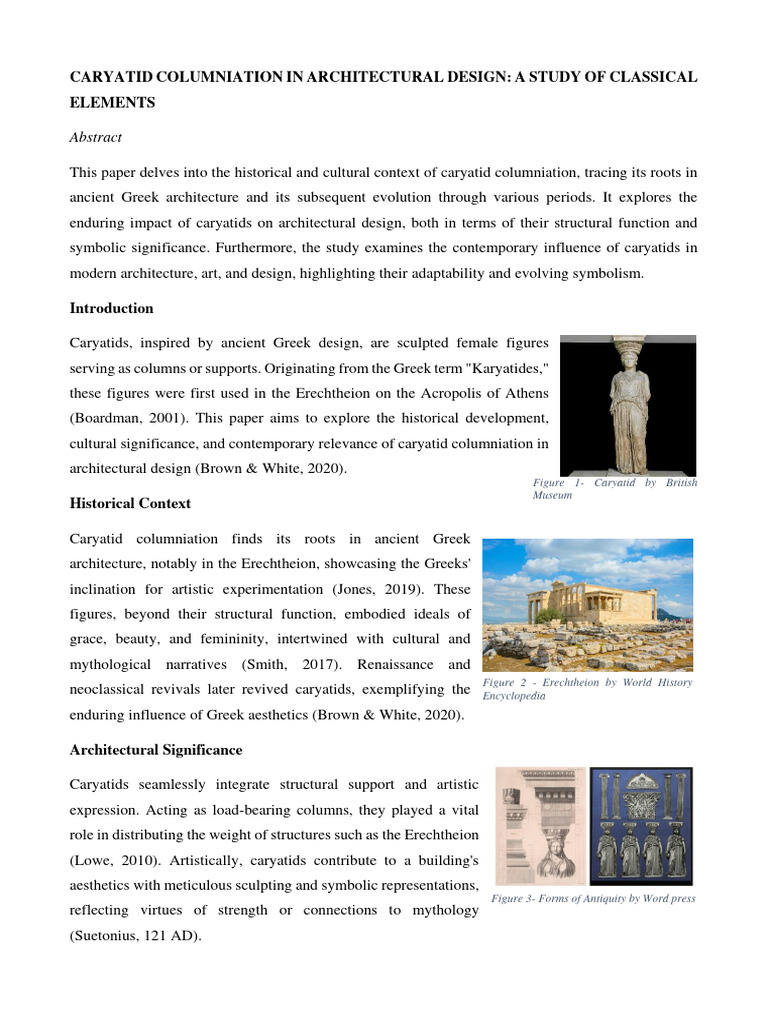 CARYATID COLUMNIATION IN ARCHITECTURAL DESIGN Revised | PDF | The Arts