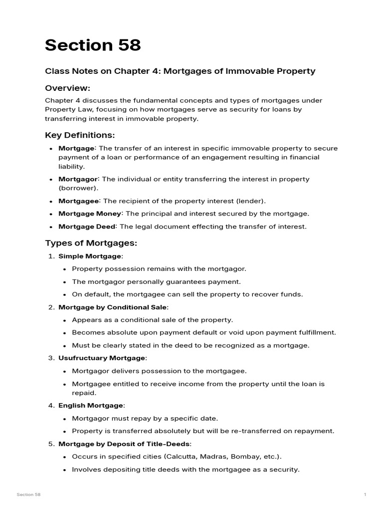 Section 58 | PDF | Mortgage Law | Mortgages