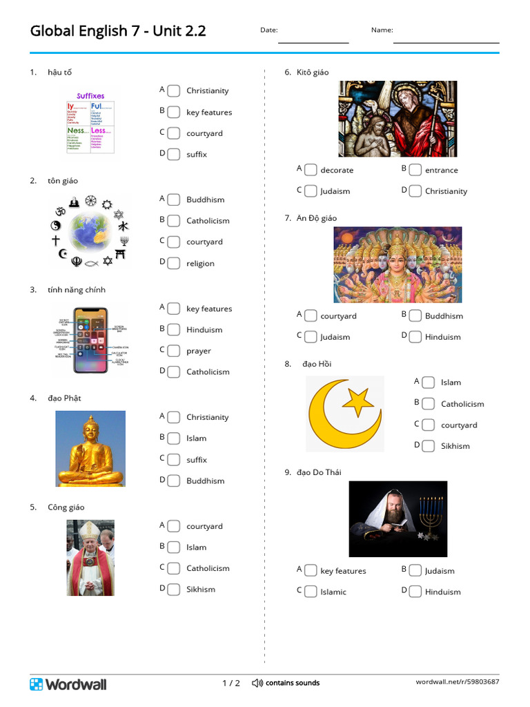 Global English 7 Unit 22 Quiz | PDF