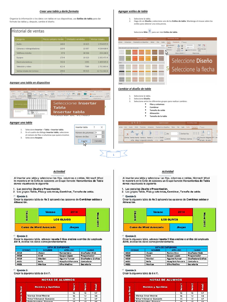 Guía para Formatear Tablas en Diapositivas | PDF | Informática