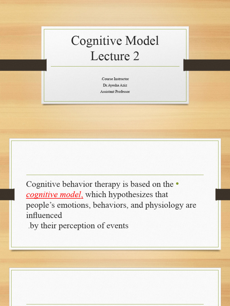 Cognitive Model Lec 2 15032023 033402pm Pdf Thought Attitude