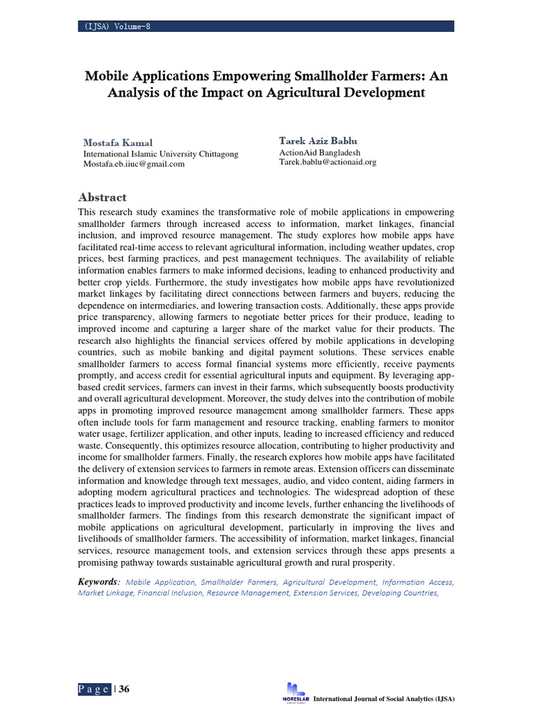 Mobile Applications Empowering Smallholder Farmers An Analysis of The ...
