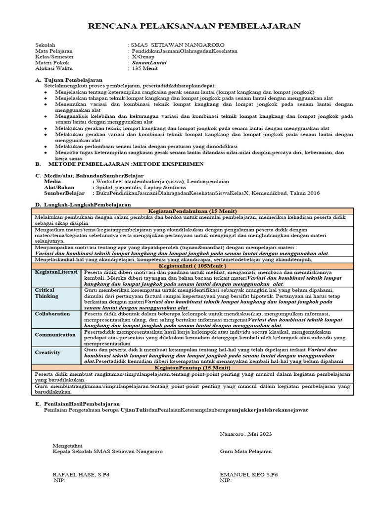 RPP 13 Senam Lantai | PDF