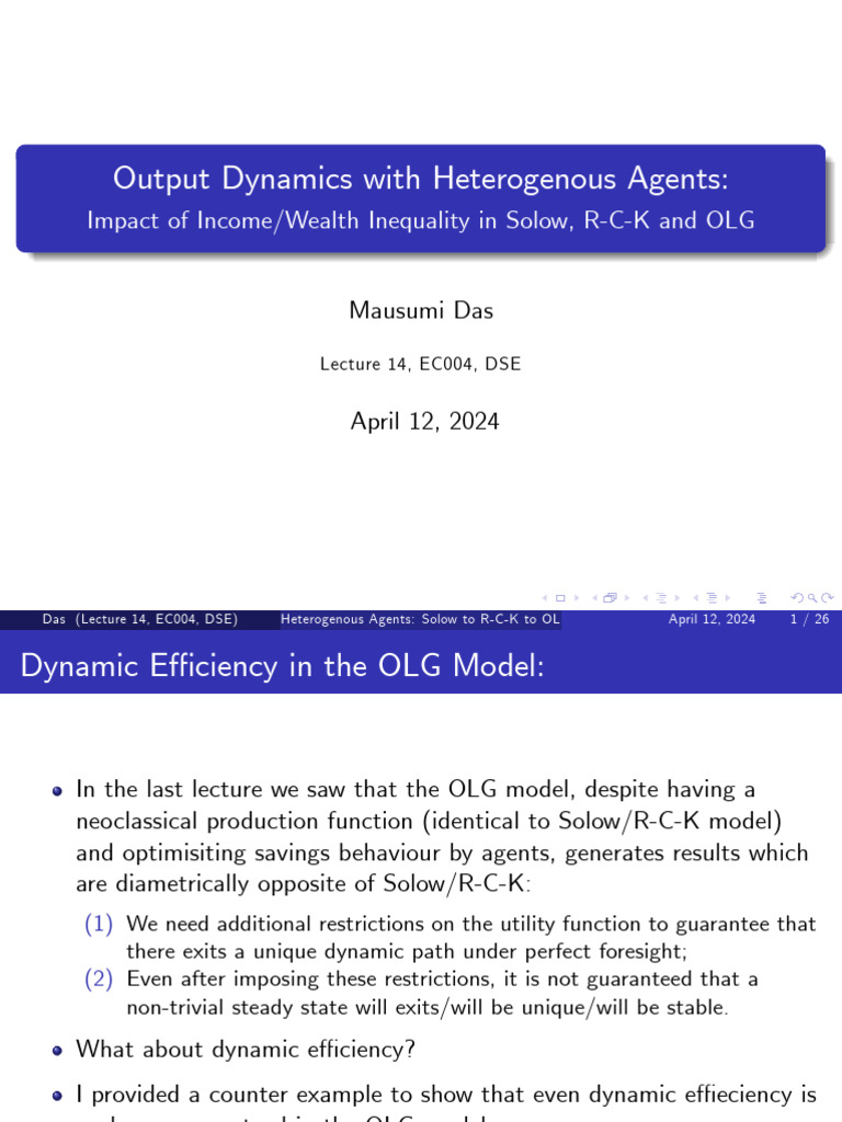 EC004-OLG Model PPT - Part 3 | PDF | Consumption (Economics) | Economics