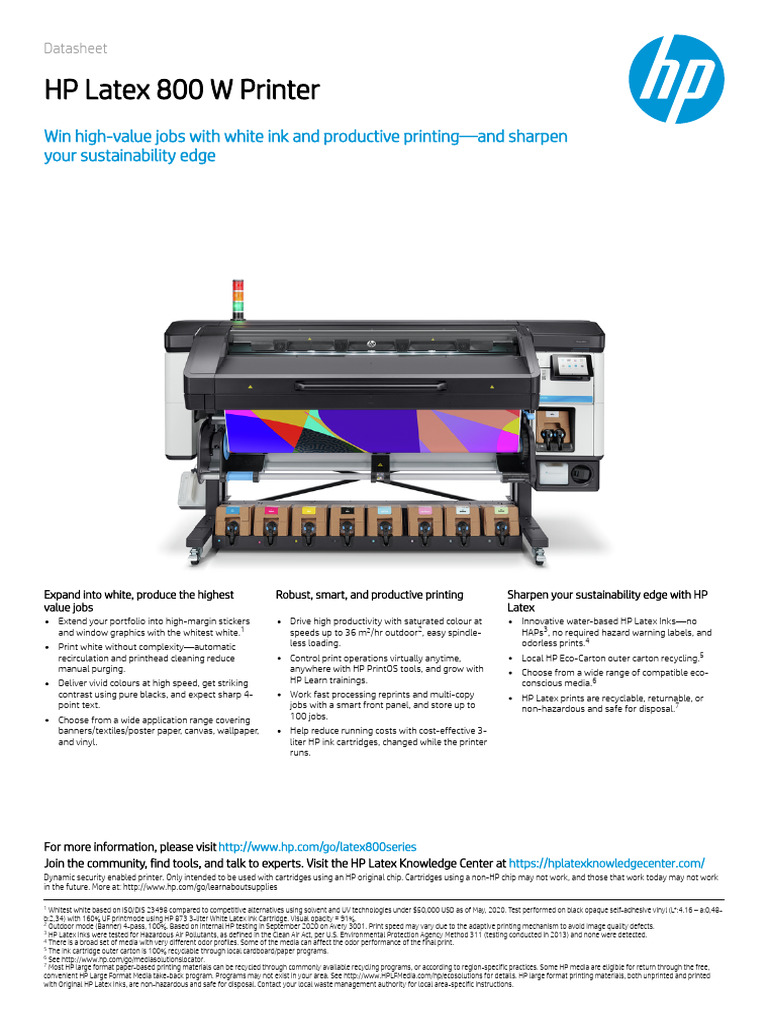 Datasheet Latex 800W B | Download Free PDF | Printer (Computing) | Paper