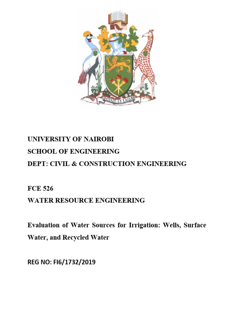 UNIVERSITY OF NAIROBI wre | PDF | Reclaimed Water | Groundwater