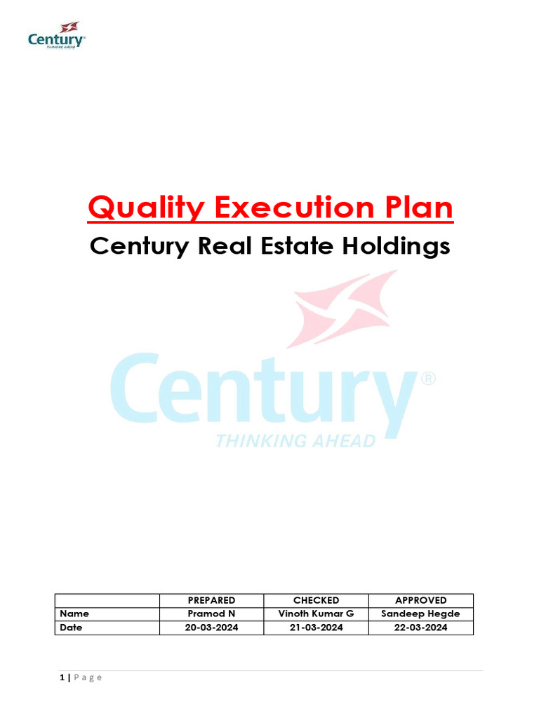 Quality Execution Plan Overview | PDF | Concrete | Quality Assurance