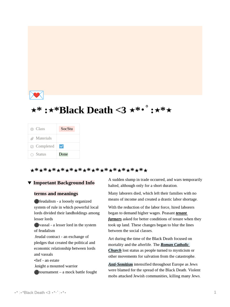 Black Death Notes | PDF | Magna Carta | Democracy