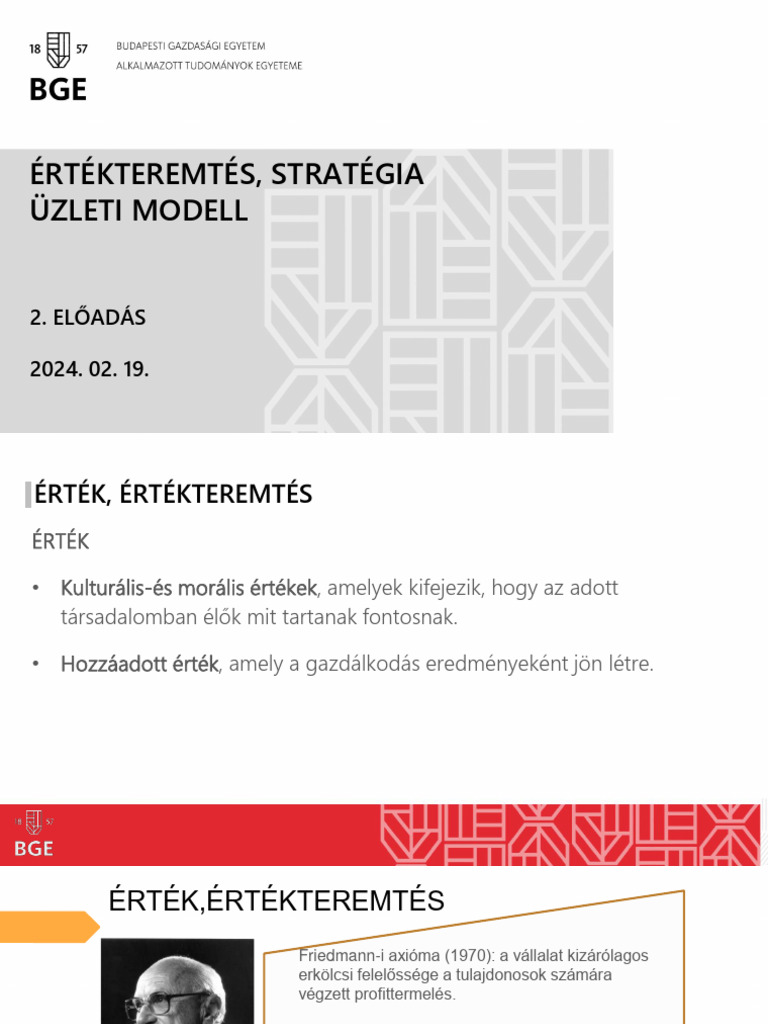 2 Előadás Értékteremtés Stratégia Üzleti Modell | PDF 2 Előadás Értékteremtés Stratégia Üzleti Modell | PDF