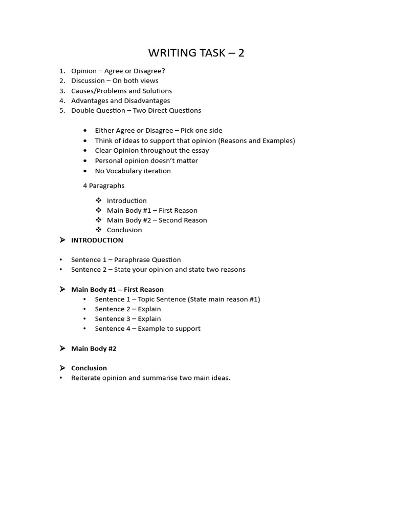 Writing Task - 2 | Download Free PDF | Reason | Homework
