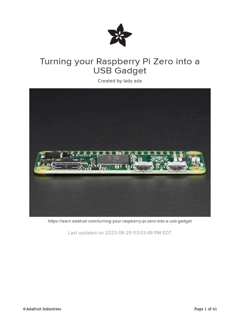 Turning Your Raspberry Pi Zero Into A Usb Gadget | PDF | Raspberry Pi | Ip Address