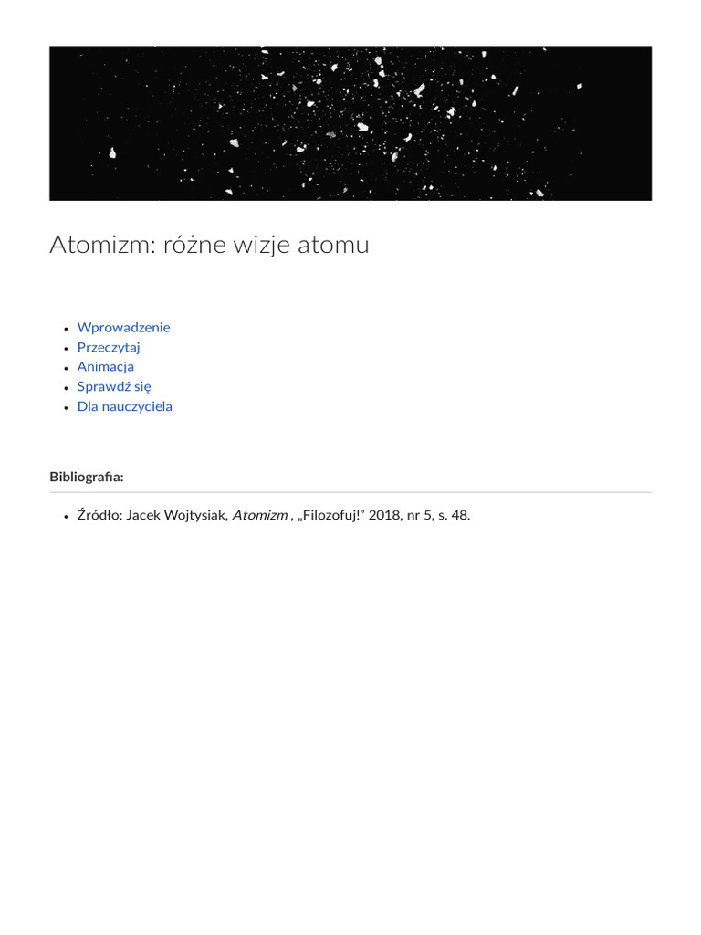 Atomizm Rozne Wizje Atomu | PDF