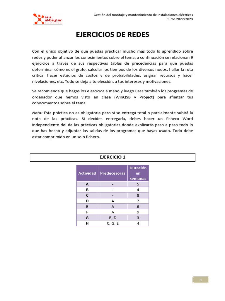 Ejercicios de Redes | PDF