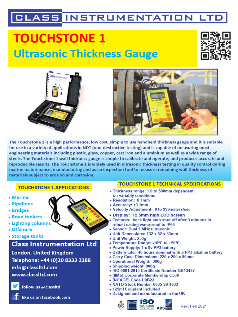 Touchstone 1 Sheet | PDF | Sheet Metal | Nondestructive Testing