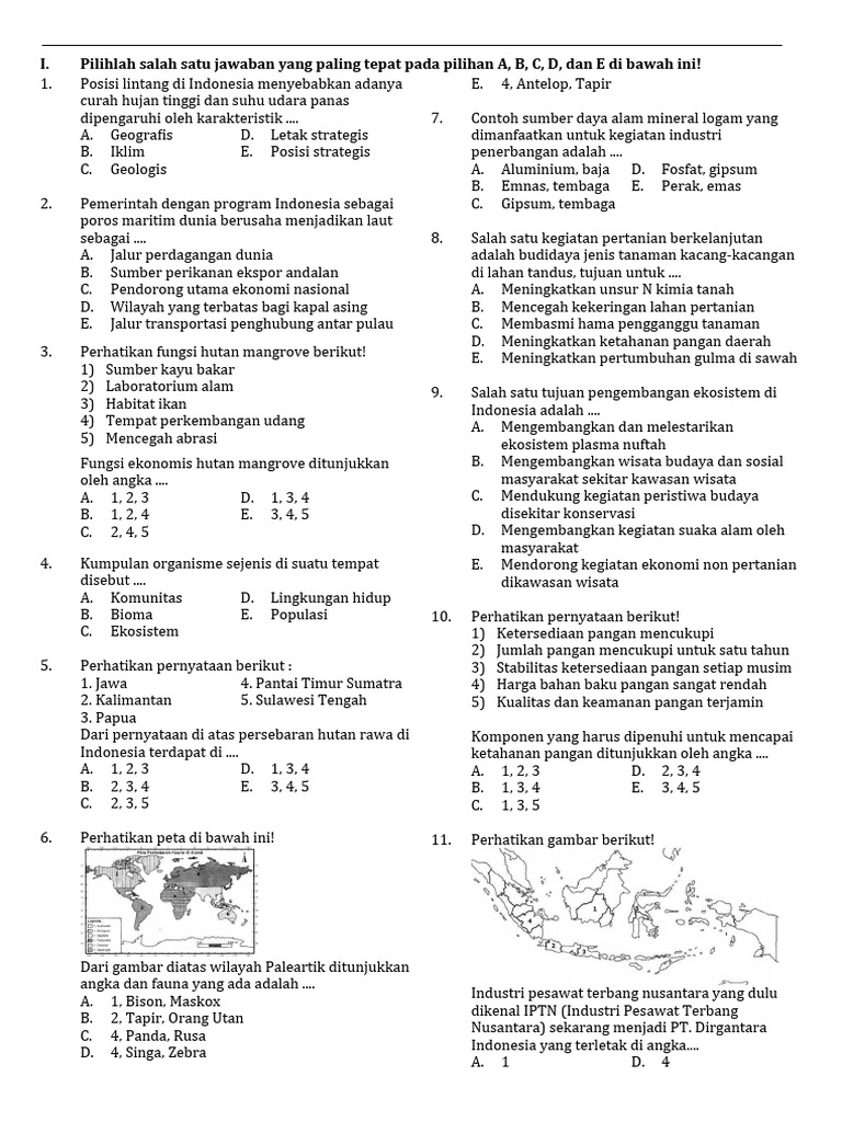 Latihan Kelas XI Geo | PDF
