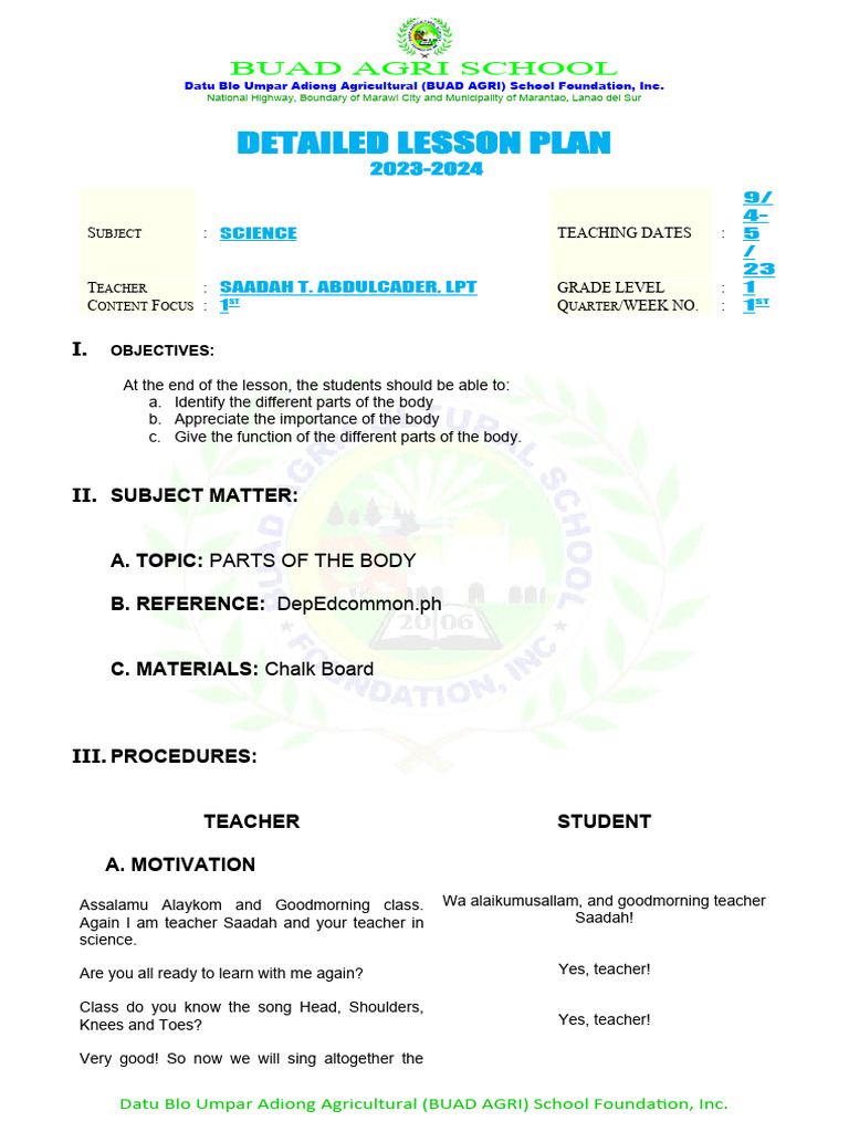 Detailed Lesson Plan in Science | PDF | Cognition | Learning