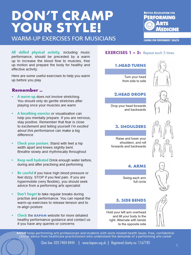 BAPAM Factsheet Warm Ups Dont Cramp Your Style 2020 (Dragged) | PDF ...