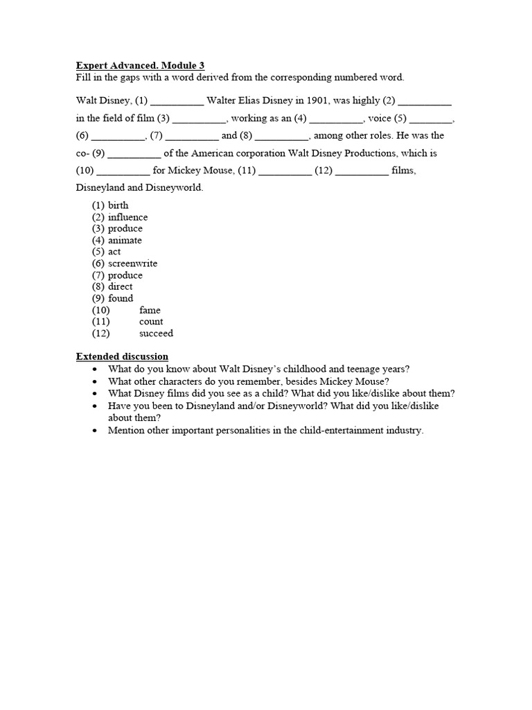 1 CAE Expert Advanced - Module 3A - Page 39 - Disney | PDF | Games ...