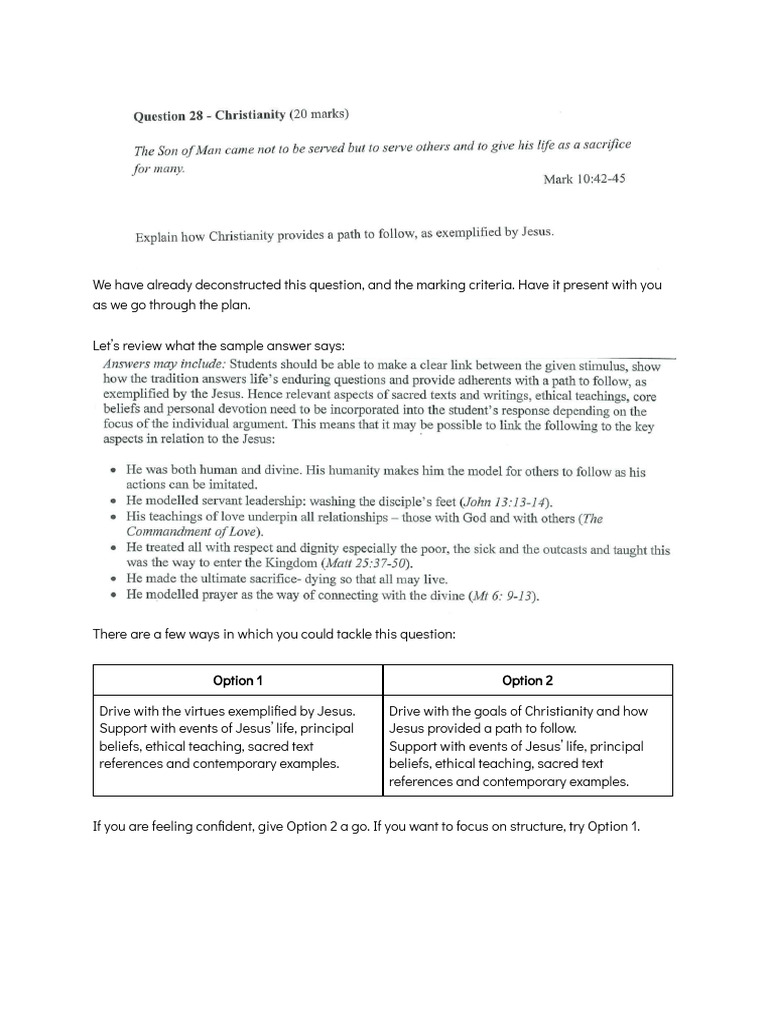 Christianity - 20 Mark Practice | PDF | Jesus | Virtue