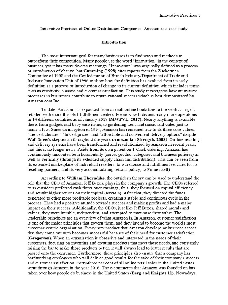Amazon's Innovative Distribution Practices | PDF | Innovation | Retail