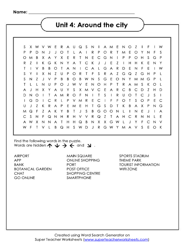 Word Search Unit 4 Tigers Teams | PDF