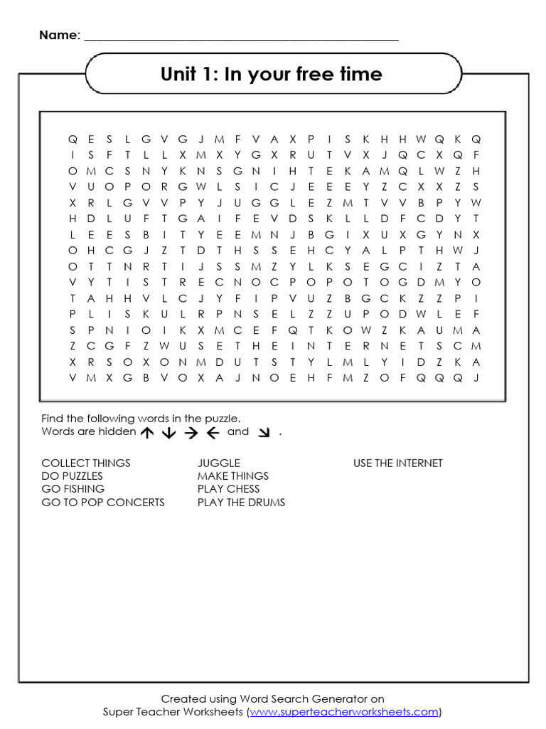 Word Search Unit 1 Tiger 6 | PDF