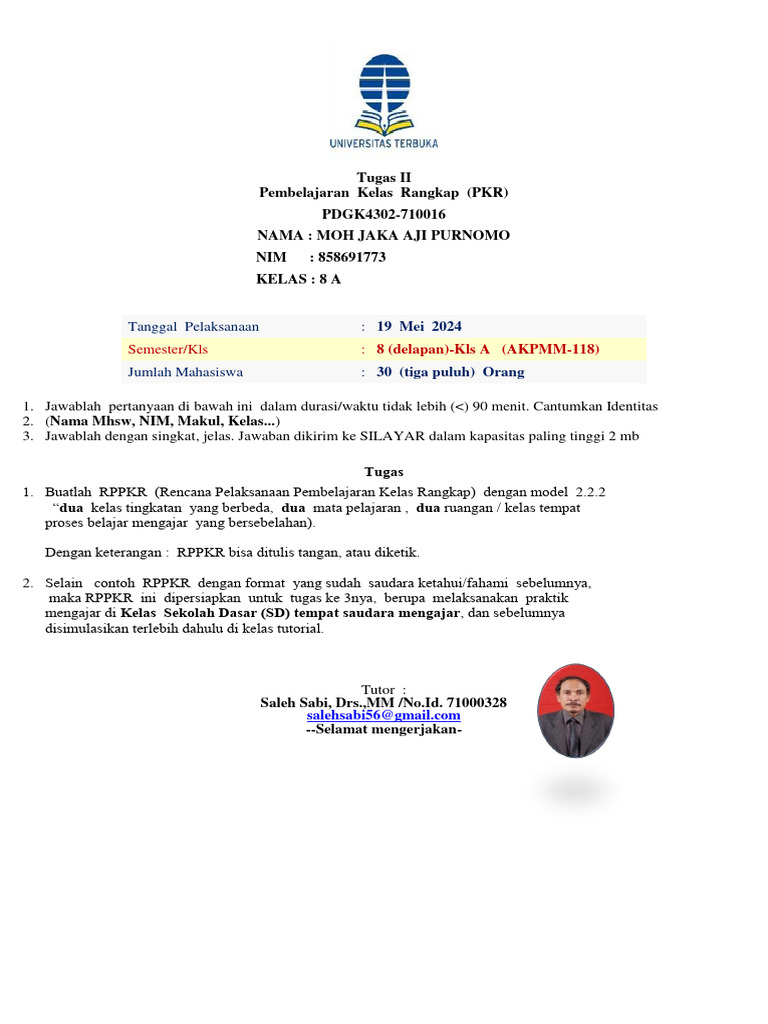 RPP Pembelajaran Kelas Rangkap SD | PDF