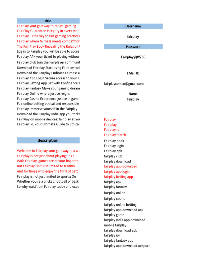 Fair Vinod | PDF | Gambling | Sports Betting