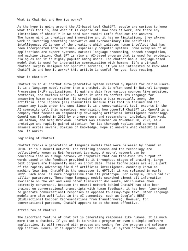 What Is chatGPT and How Its Works. | PDF | Artificial Intelligence ...