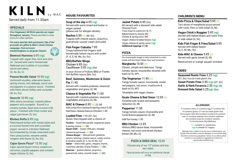 KILN Menu January 24 | PDF | French Fries | Sauce
