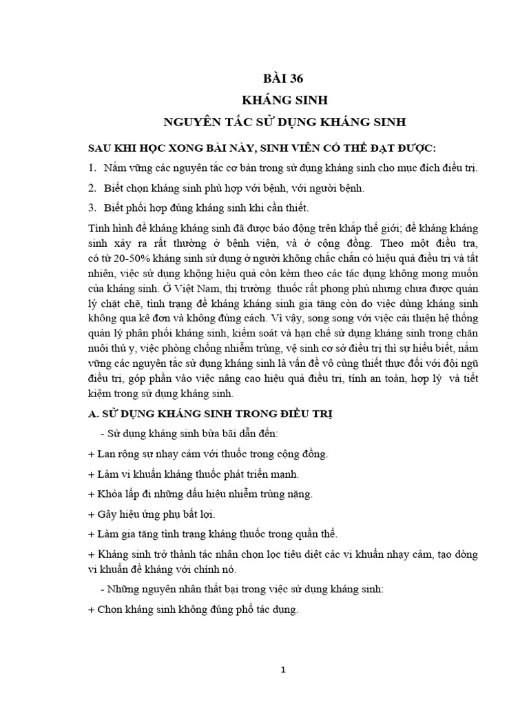 Nguyen Tac Su Dung Khang Sinh | PDF