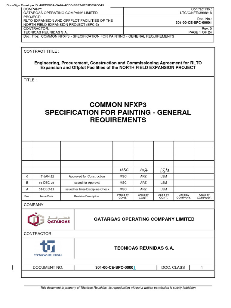 Painting Specification for EPC-3 Project | PDF | Paint | Specification ...