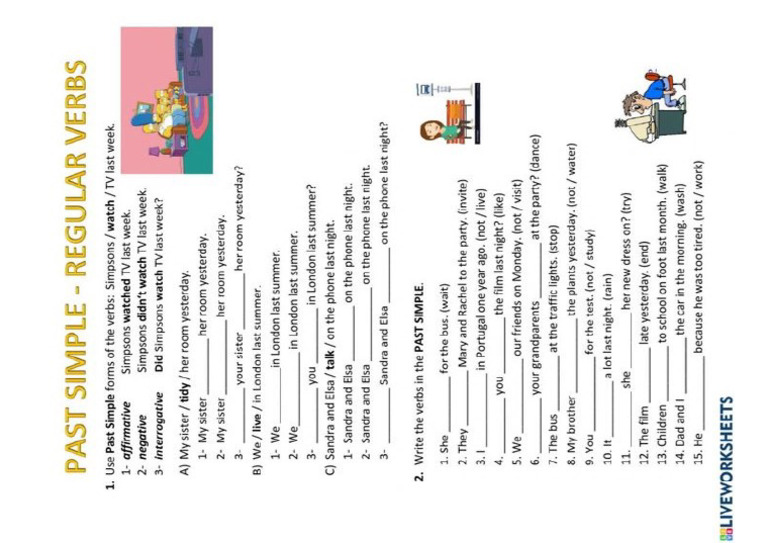 Past Simple Regular Verbs | PDF