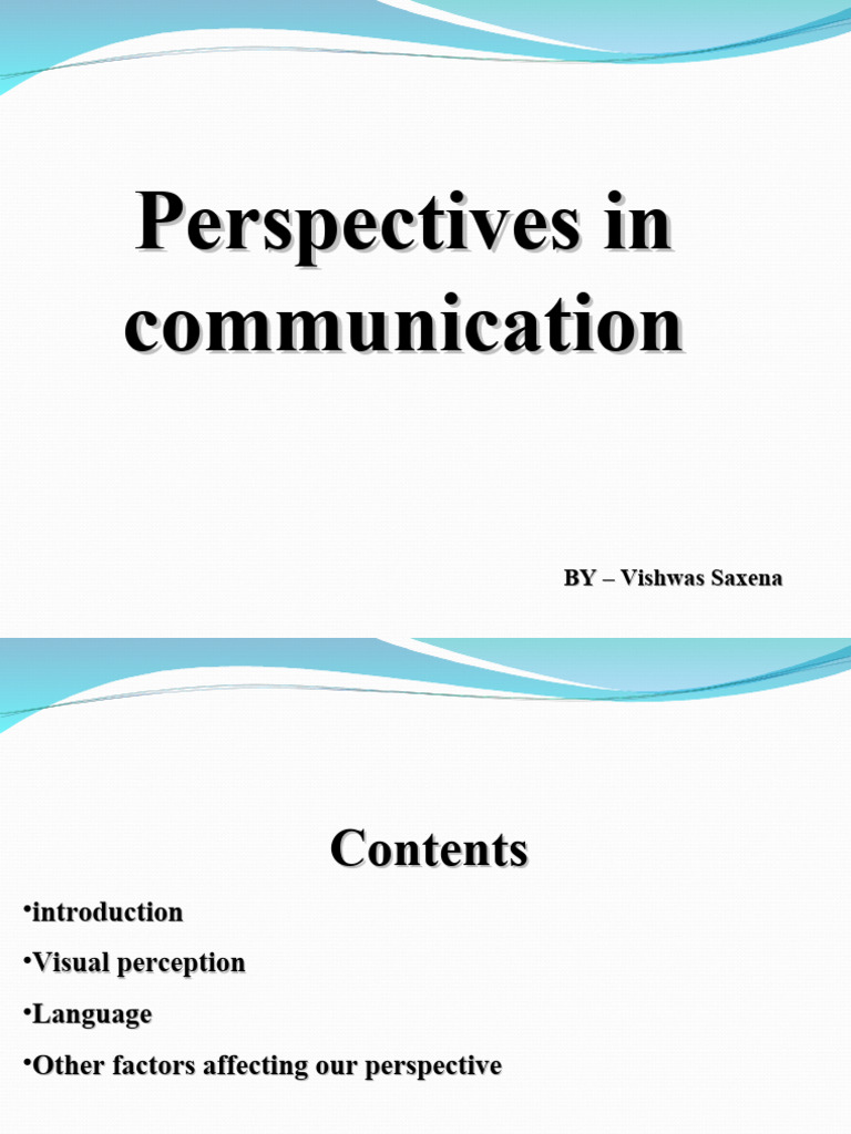 Ch-3 Perspective in Communication | PDF | Perception | Feeling