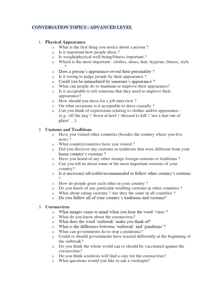 Conversation Phase Questions | PDF | Job Interview | Employee Benefits