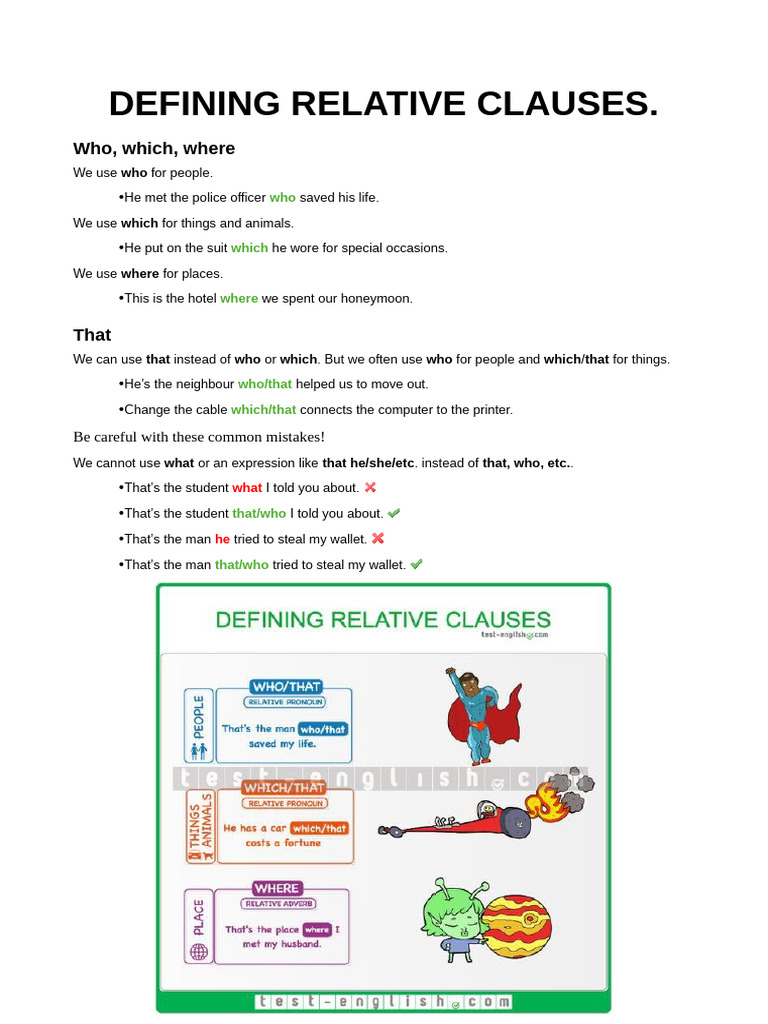 Defining relative clauses grammar | PDF