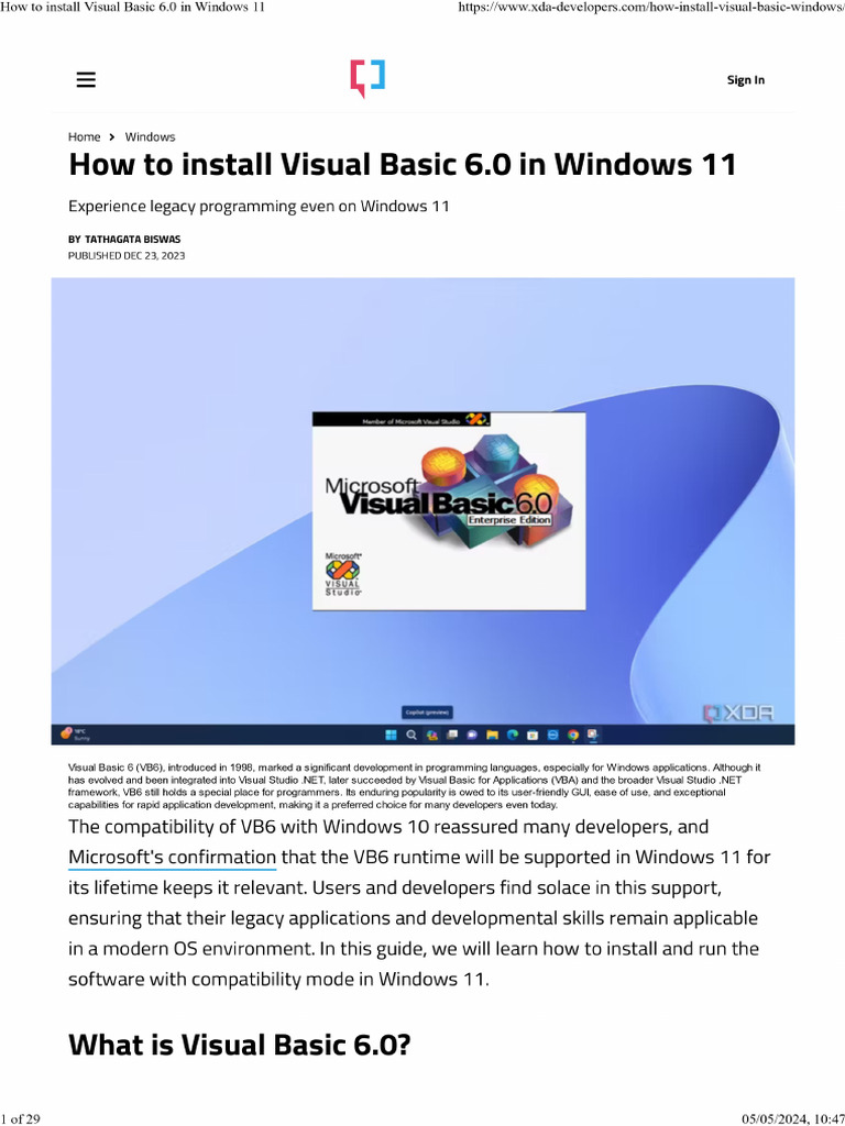 Cara Instal Vb6 Di Windows 11 Pdf Software Mobile Software