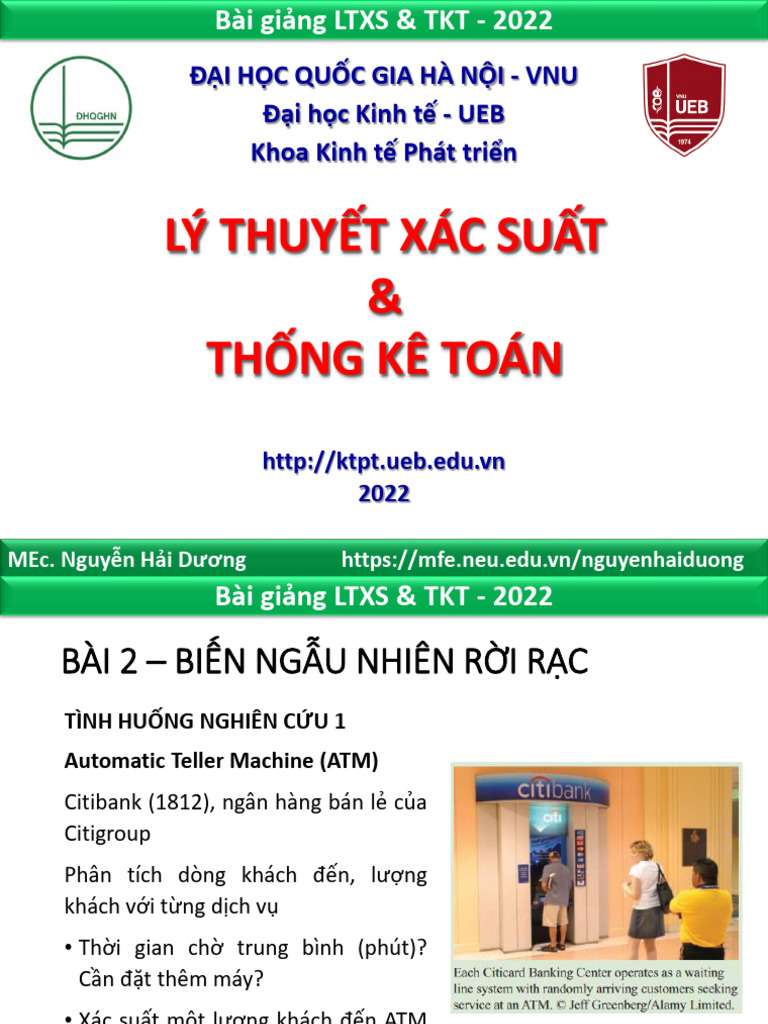 Slide - XSTK - Bài 2 - VNU | PDF