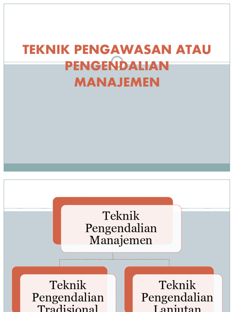 Teknik Pengawasan Atau Pengendalian Manajemen | PDF