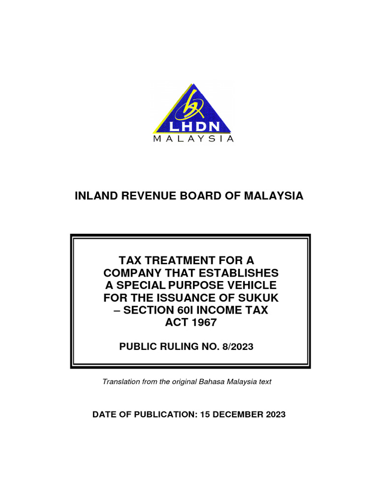Inland Revenue Board of Malaysia: Public Ruling No. 8/2023 | PDF ...