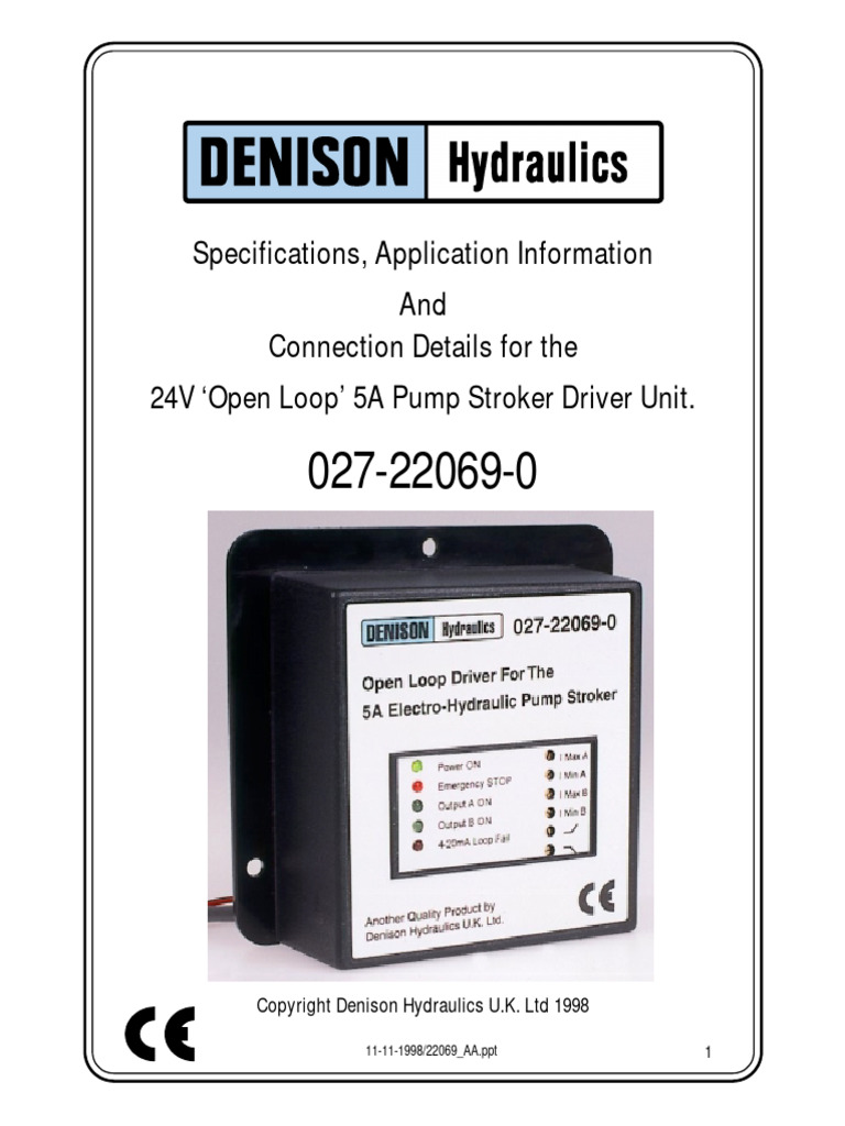 Specifications, Application Information Connection Details For The 24V ...